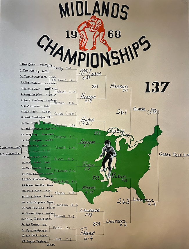 DAN GABLE MIDLANDS REPLICA BRACKET POSTER – National Wrestling Hall of ...